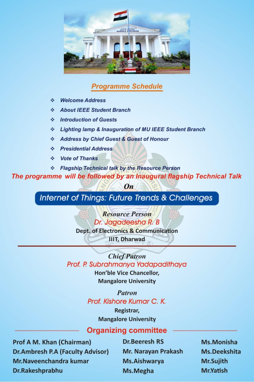 Inauguration of IEEE Mangalore Student Branch - IEEE Mangalore Subsection